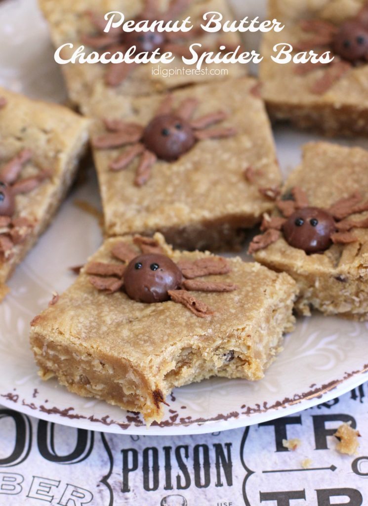 Peanut Butter Chocolate Spider Bars - I Dig Pinterest