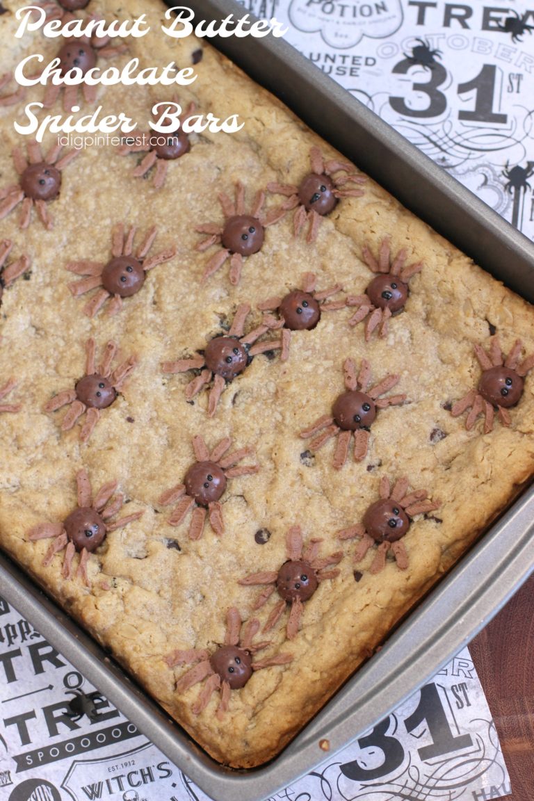 Peanut Butter Chocolate Spider Bars - I Dig Pinterest