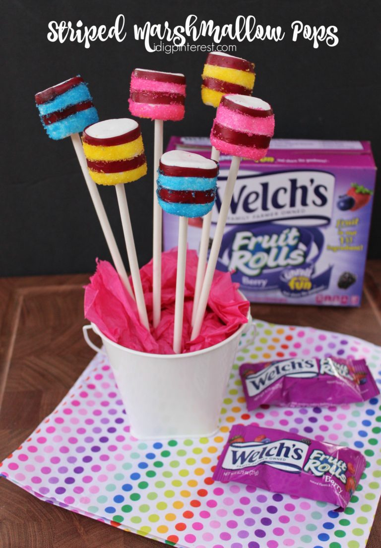 Striped Marshmallow Pops - I Dig Pinterest