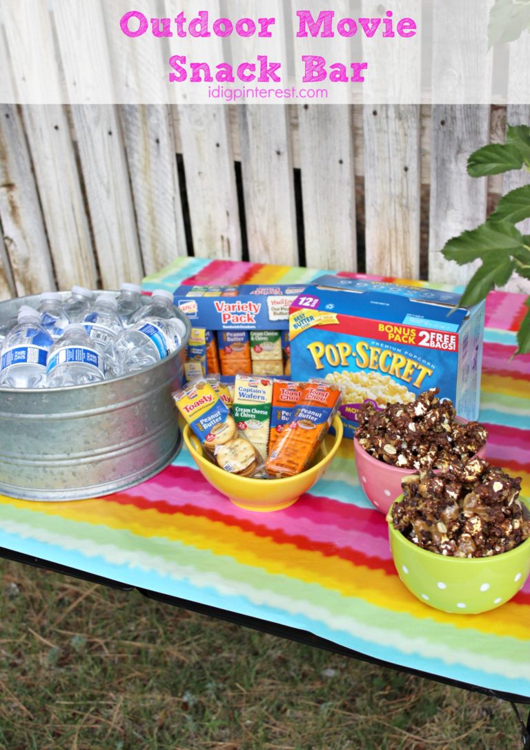 Create an Outdoor Movie Snack Bar Plus Buckeye Popcorn Recipe! - I Dig ...